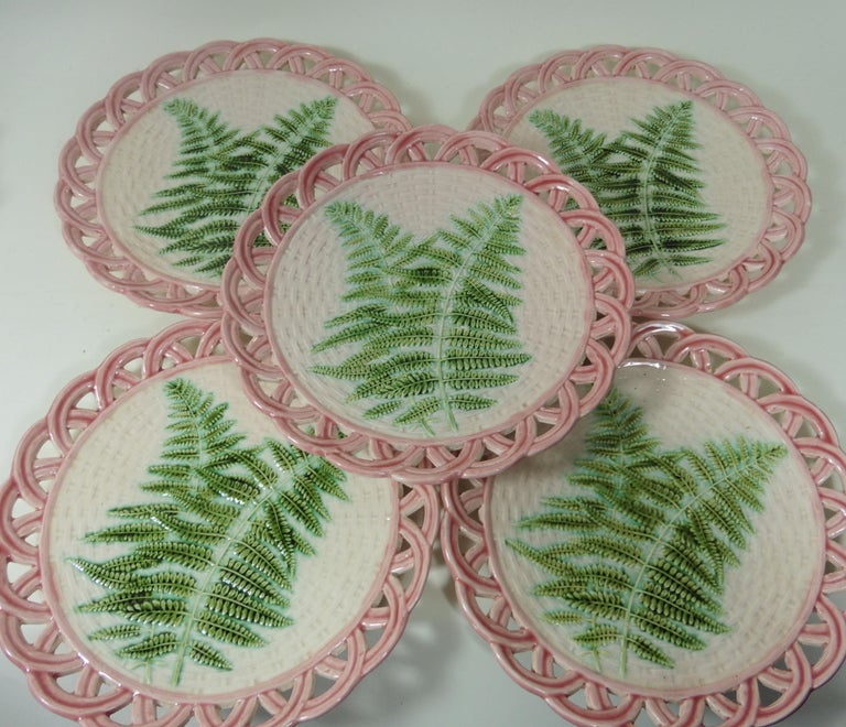 Large Majolica Roses Plate Salins, circa 1900 at 1stDibs