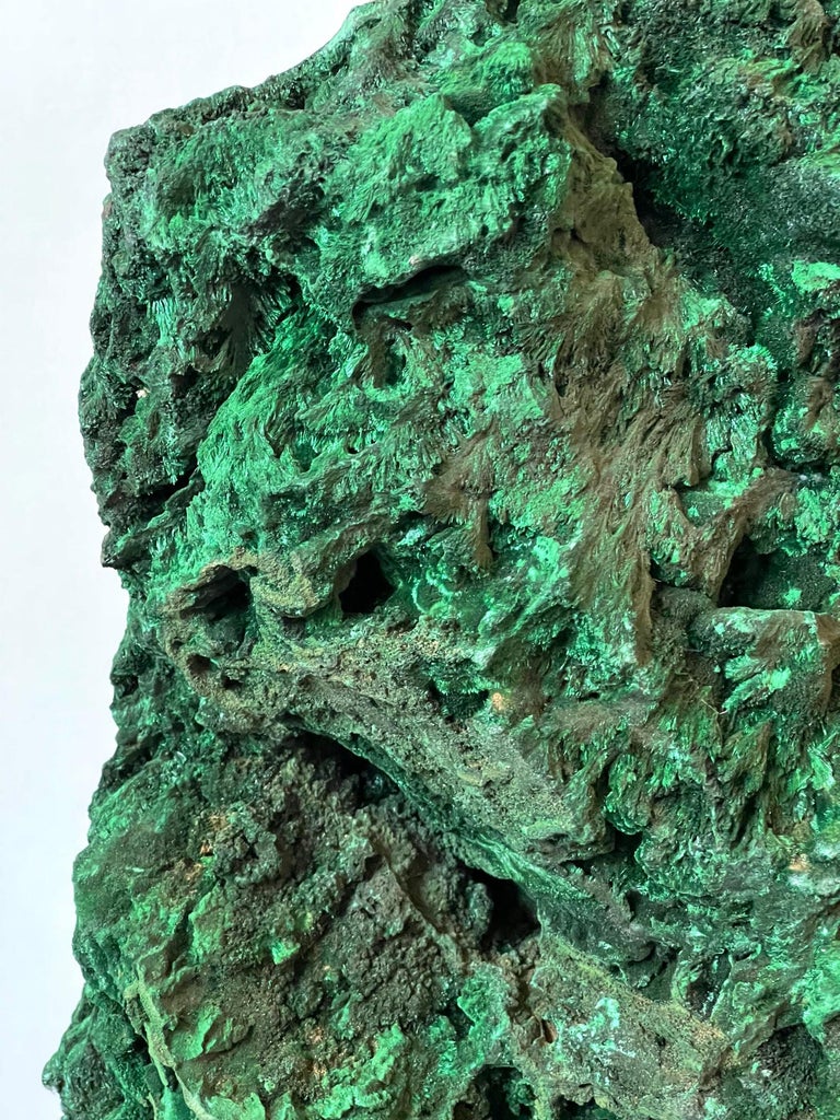 Large Malachite Scholar Stone on Display Stand at 1stDibs