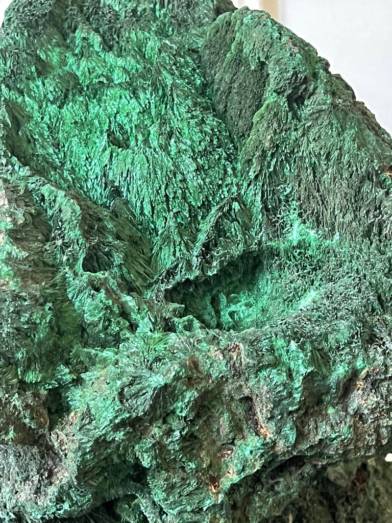 Large Malachite Scholar Stone on Display Stand at 1stDibs
