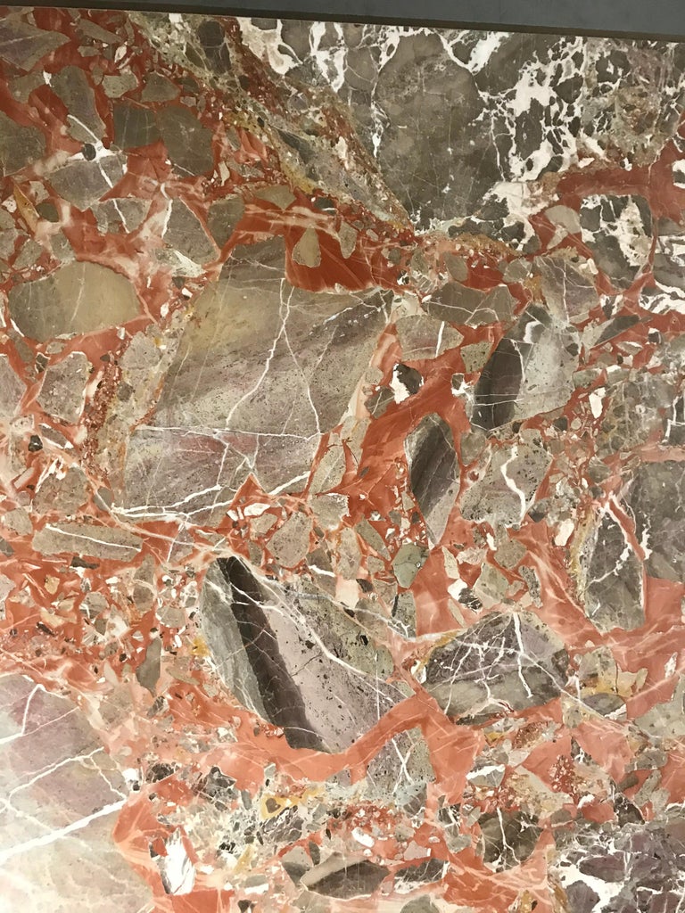 Large Marble and Brass Trimmed Coffee/Cocktail Table by Willy Rizzo ...