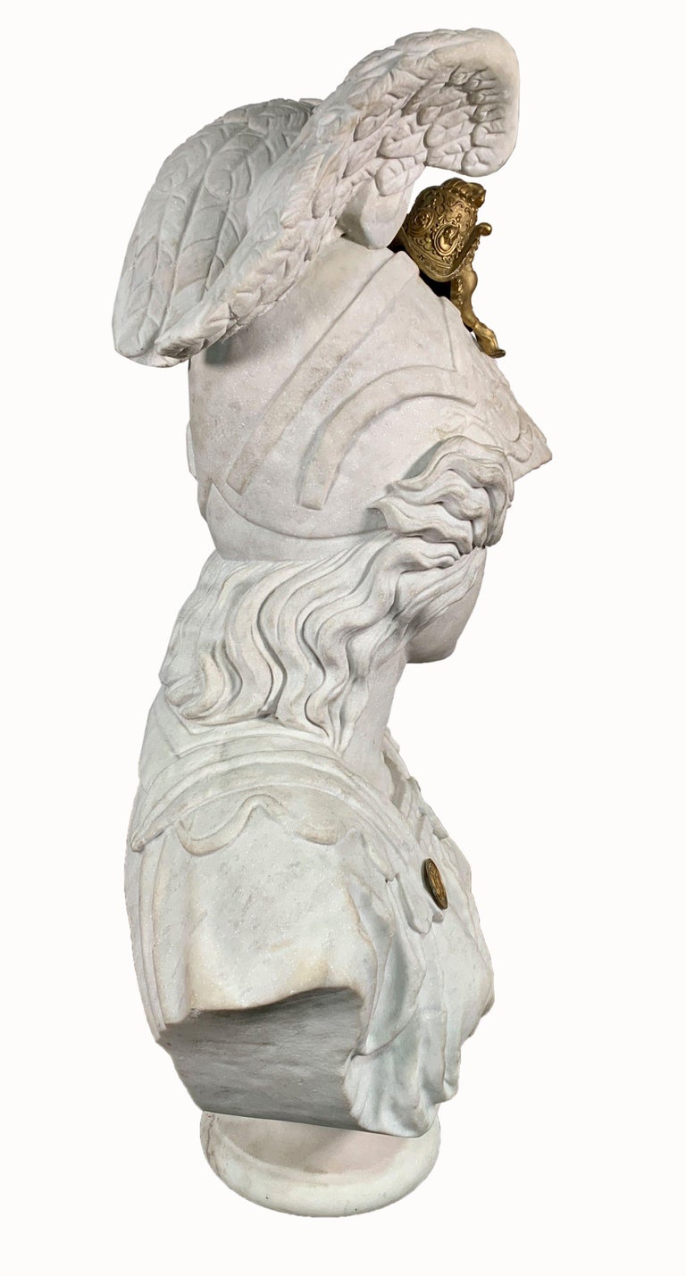 Large Marble and Bronze Bust of Minerva Goddess of Wisdom For Sale at ...