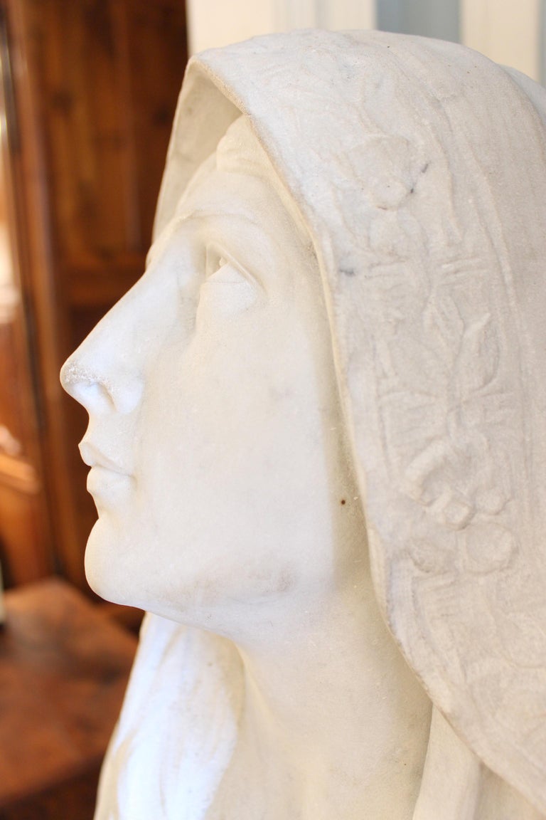 Large Marble Statue of the Virgin Mary at 1stDibs | marble mary statue