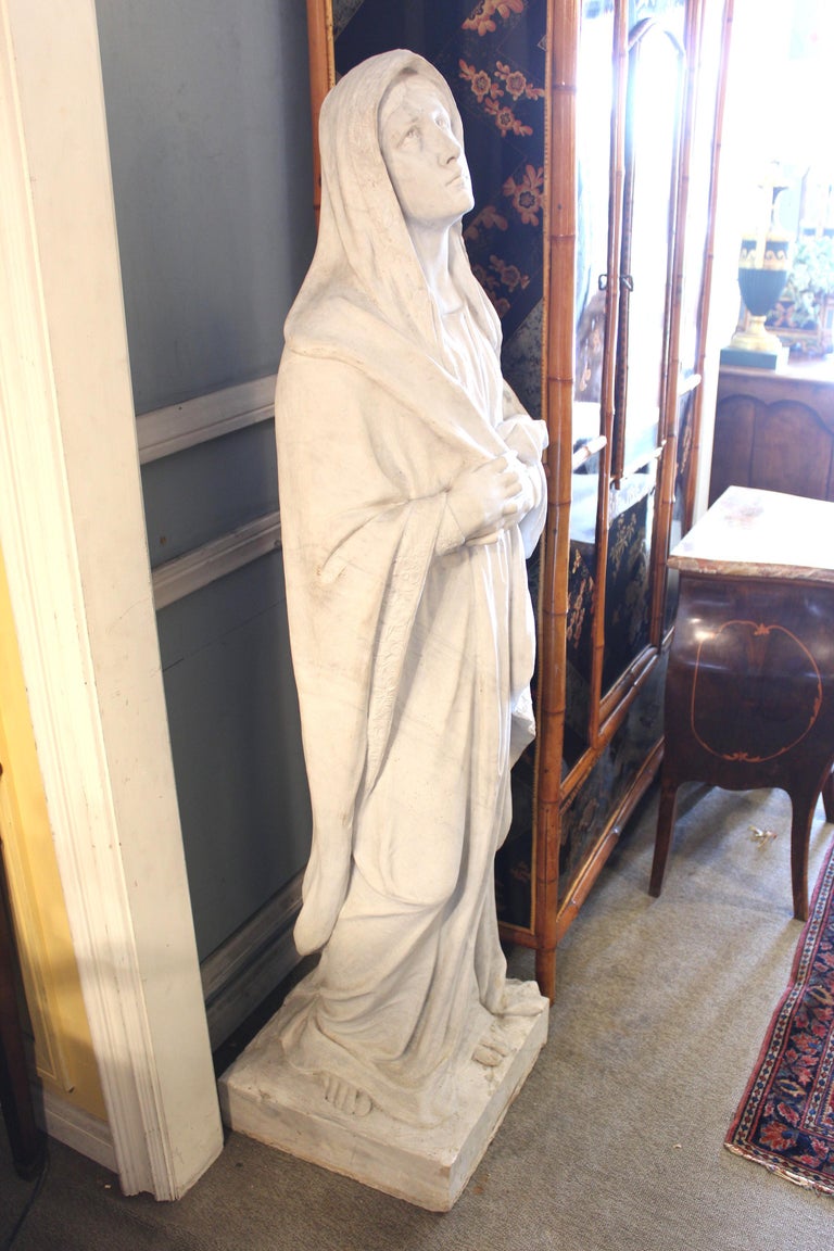 Large Marble Statue of the Virgin Mary at 1stDibs | marble mary statue
