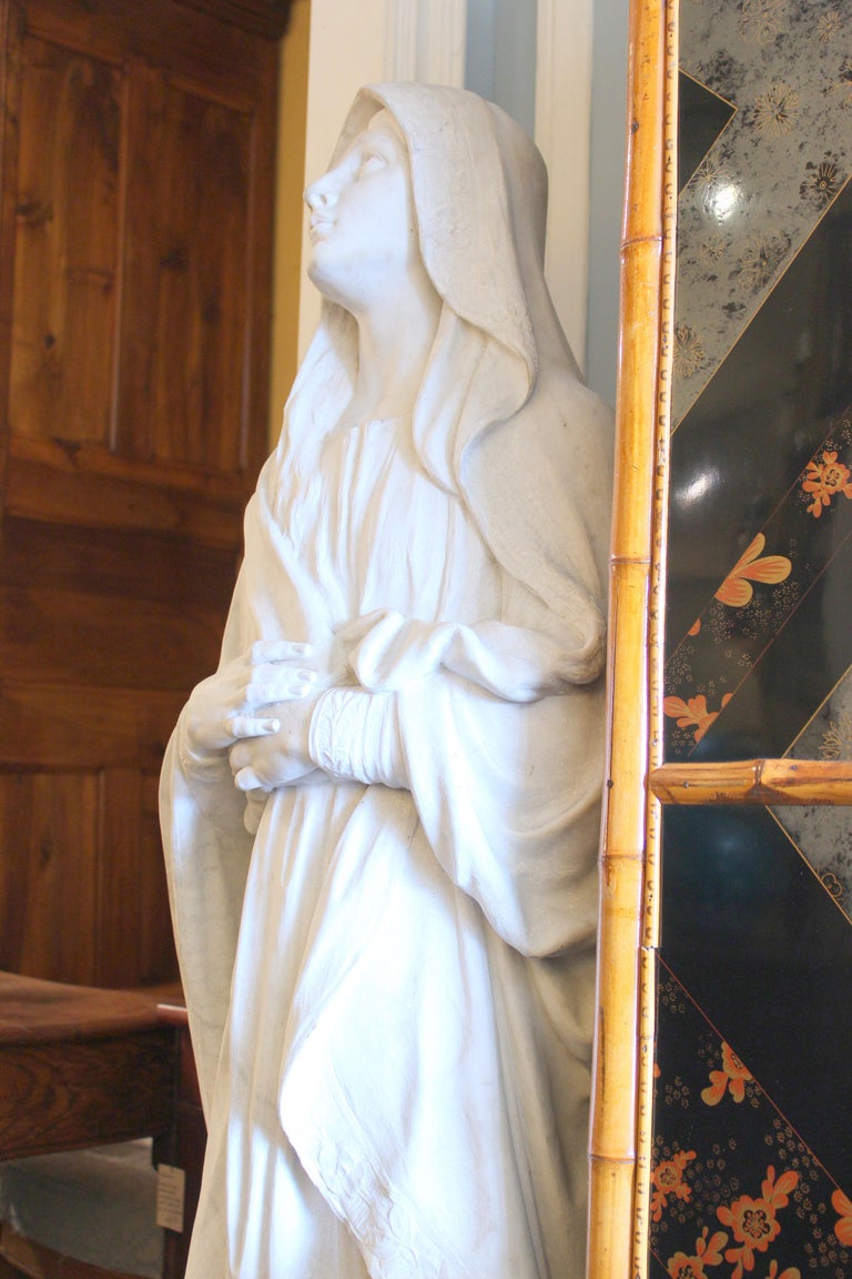 Large Marble Statue of the Virgin Mary at 1stDibs | marble mary statue
