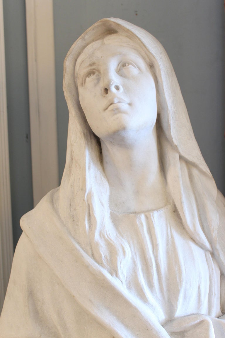 Large Marble Statue of the Virgin Mary at 1stDibs | marble mary statue