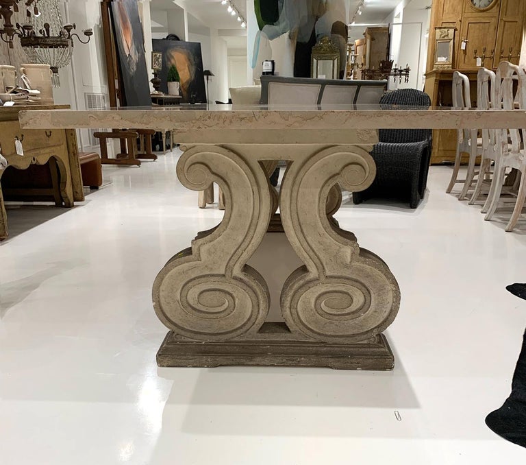 Large Marble and Stone Base Table at 1stDibs
