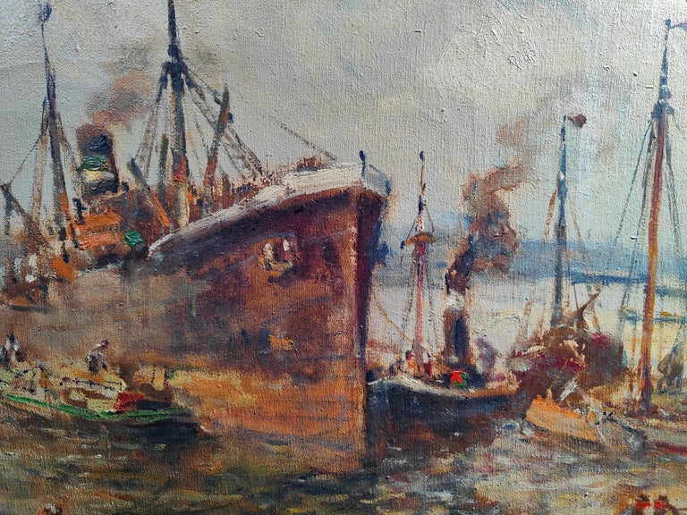 Large Marine Oil by Evert Moll Voorburg 1878-1955 the Hague For Sale at 1stDibs