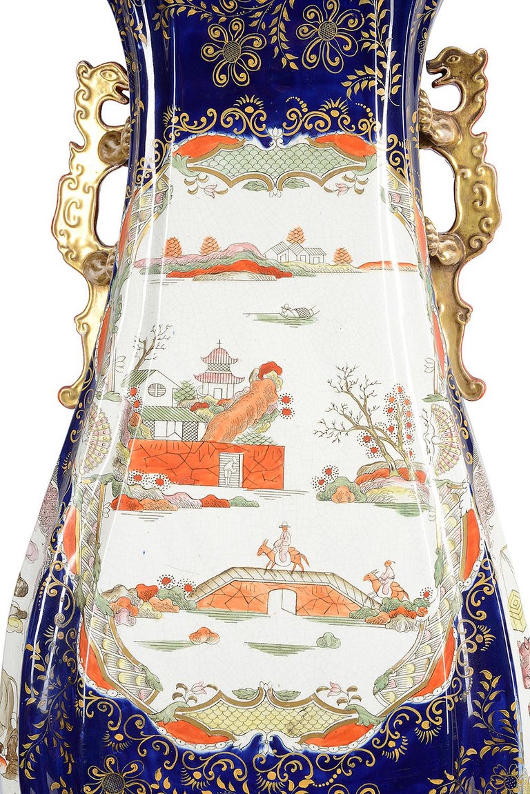 Large Masons Iron Stone Pagoda Lidded Vase, 19th Century For Sale at ...