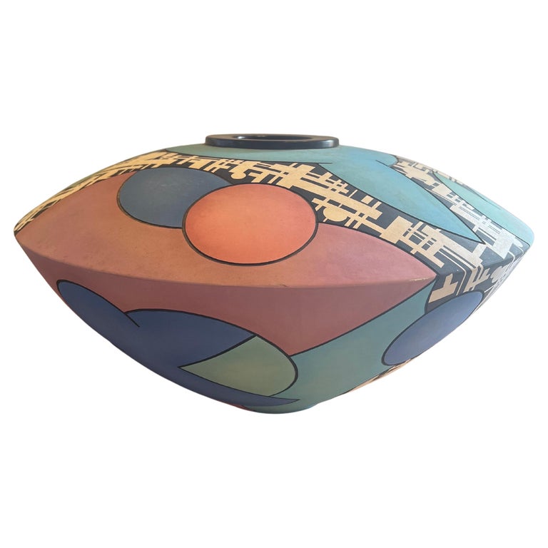 Large Massive Rare Postmodern Memphis Era Vessel Vase Signed, 1986 For ...