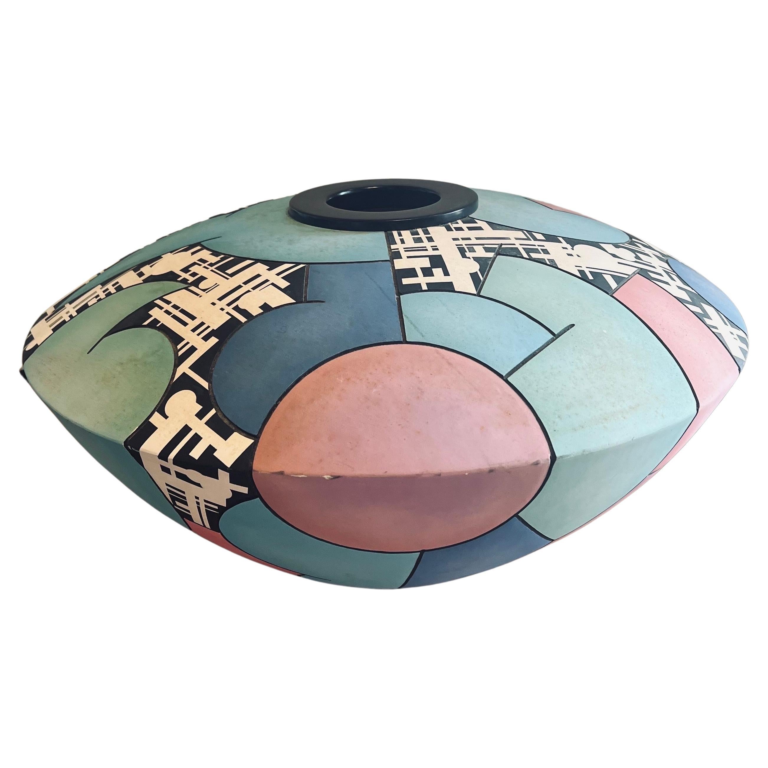 Large Massive Rare Postmodern Memphis Era Vessel Vase Signed, 1986 For ...