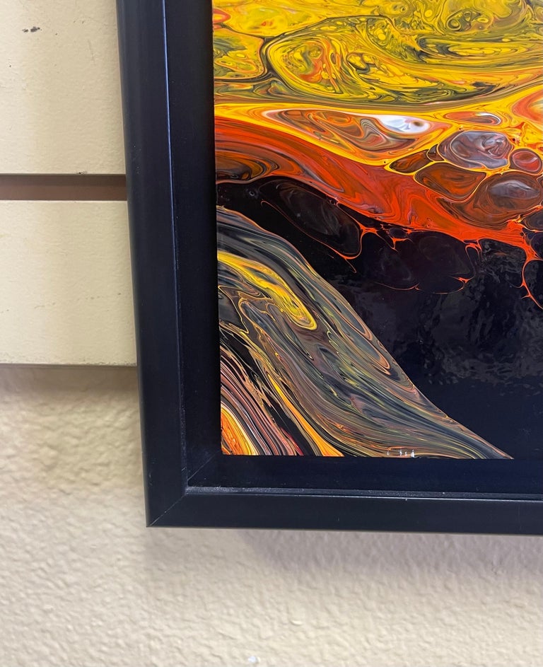 Large MCM Abstract Acrylic Painting by Richard Mann For Sale at 1stDibs