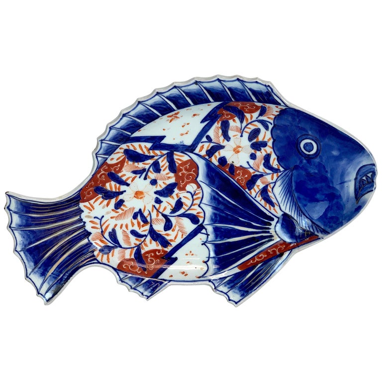 Large Meiji Imari Fish Plate, VI at 1stDibs