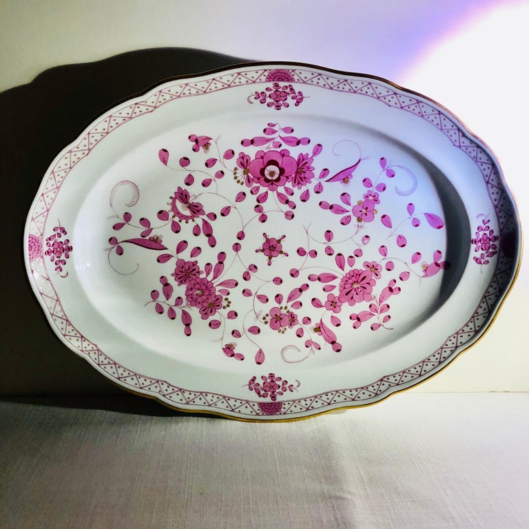 Large Meissen Purple Indian Serving Platter at 1stDibs