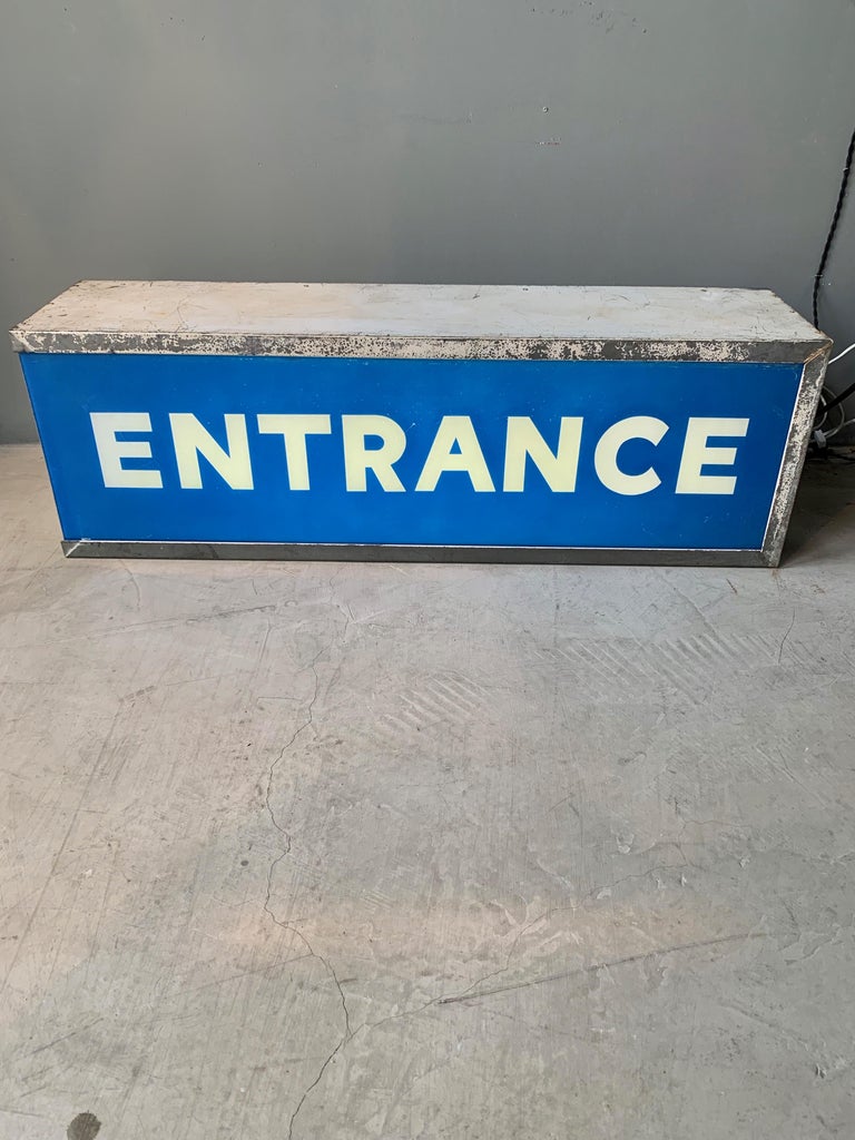 Large Metal Entrance Light Box Sign at 1stDibs