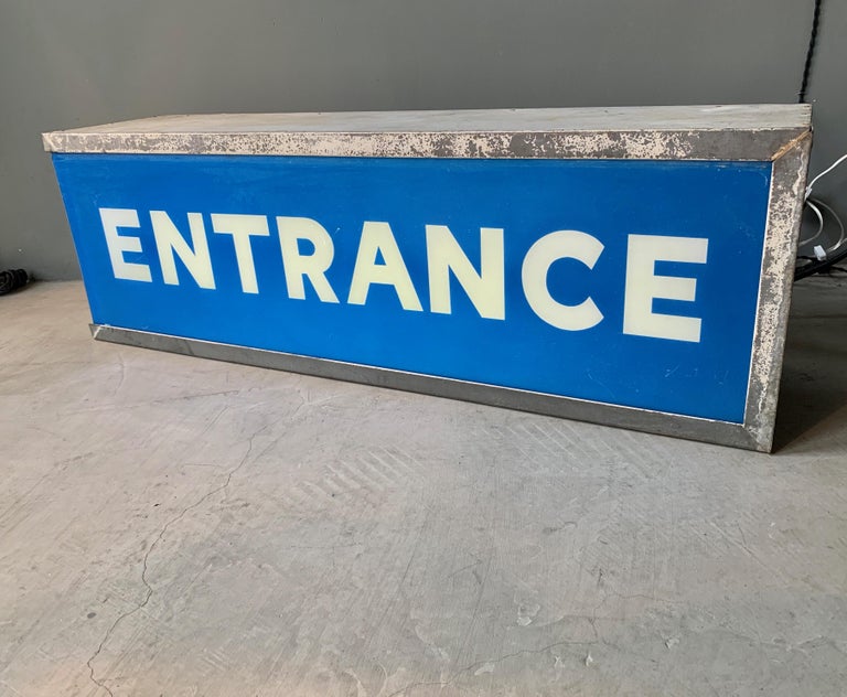 Large Metal Entrance Light Box Sign at 1stDibs