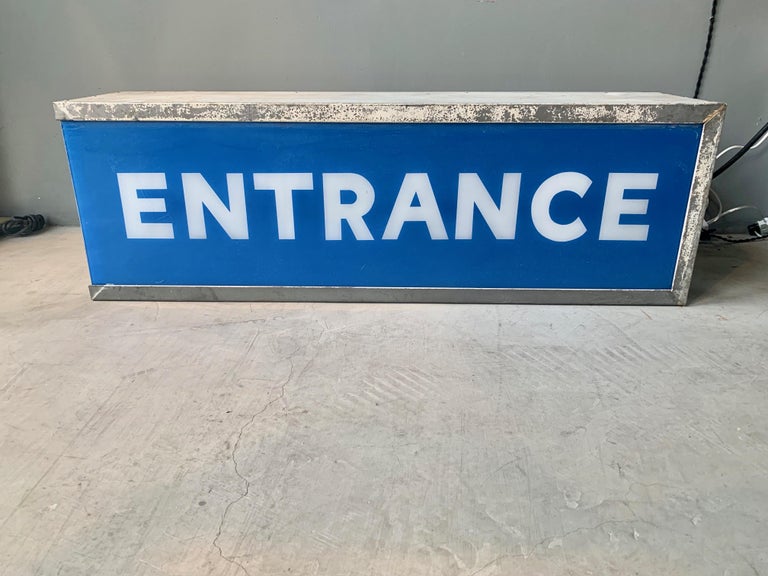 Large Metal Entrance Light Box Sign at 1stDibs