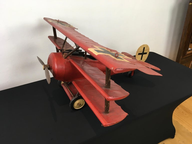 Large Metal Fokker Red Baron Tri-Plane Model For Sale at 1stDibs
