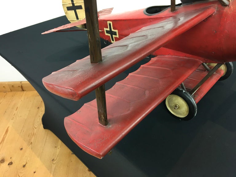 Large Metal Fokker Red Baron Tri-Plane Model For Sale at 1stDibs