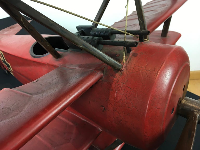 Large Metal Fokker Red Baron Tri-Plane Model For Sale at 1stDibs