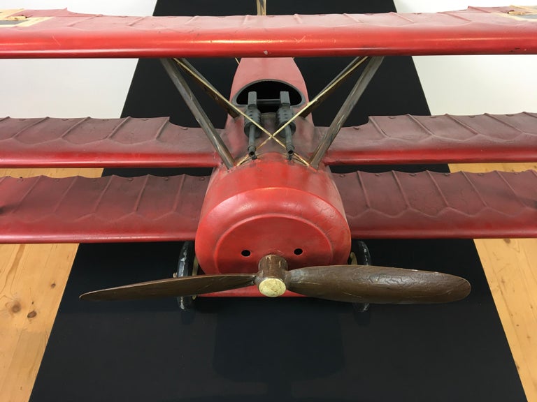 Large Metal Fokker Red Baron Tri-Plane Model For Sale at 1stDibs