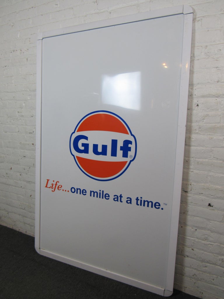Large Metal Gulf Gas Station Sign For Sale at 1stDibs