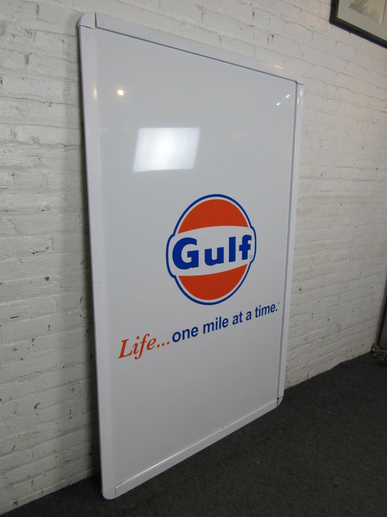 Large Metal Gulf Gas Station Sign For Sale at 1stDibs