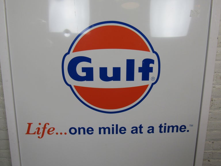 Large Metal Gulf Gas Station Sign For Sale at 1stDibs
