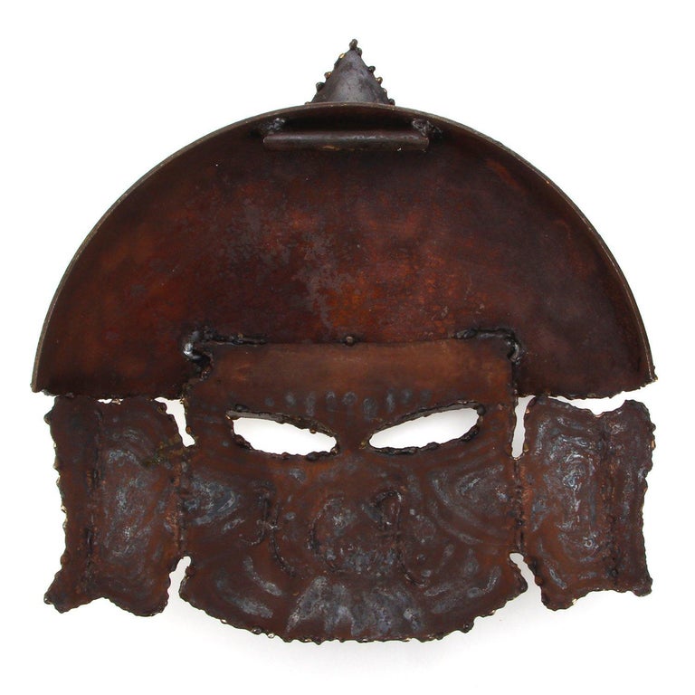 Large Metal Mask 1970s, Gorgeous Brutalist Warrior Mask, Decorative ...