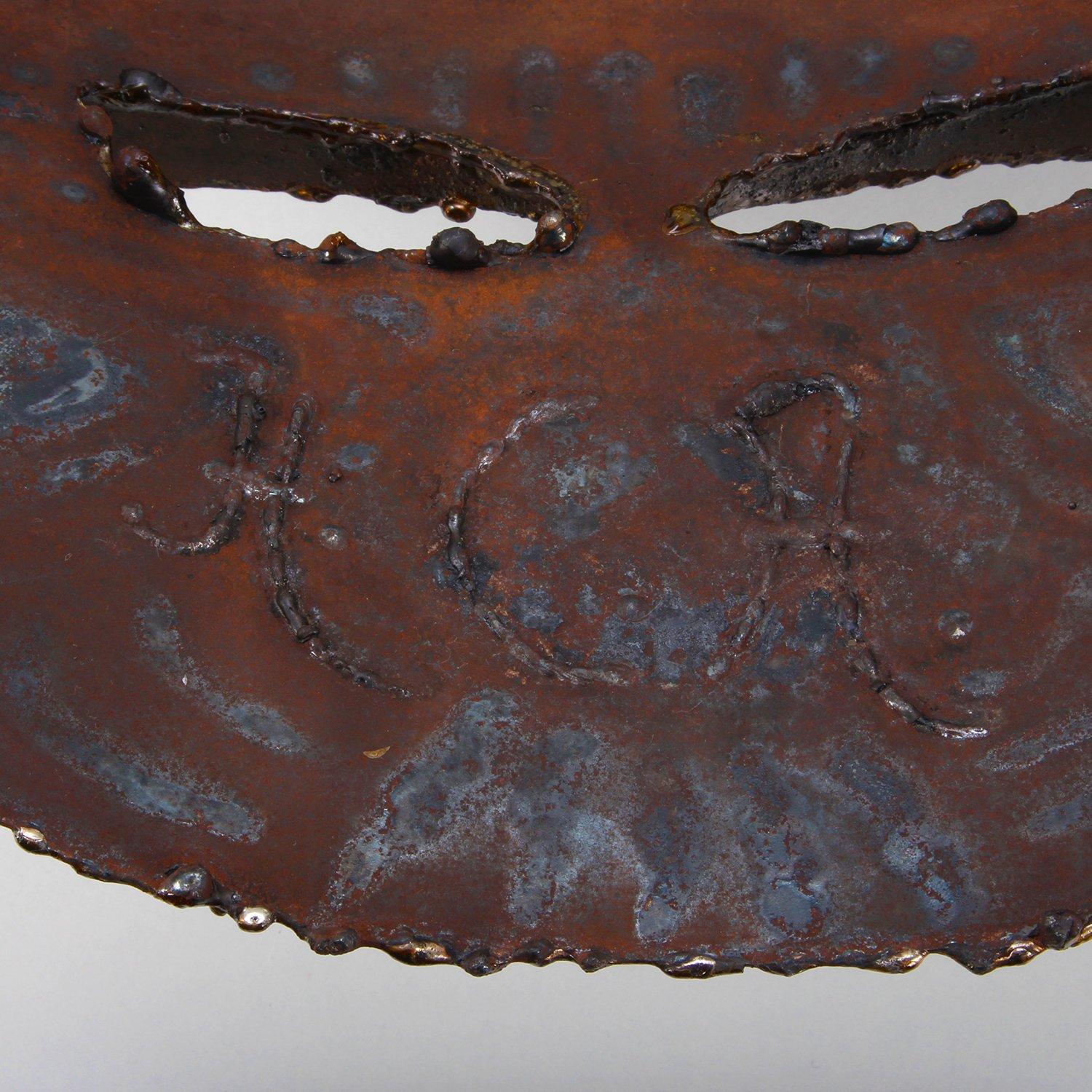 Large Metal Mask 1970s, Gorgeous Brutalist Warrior Mask, Decorative ...