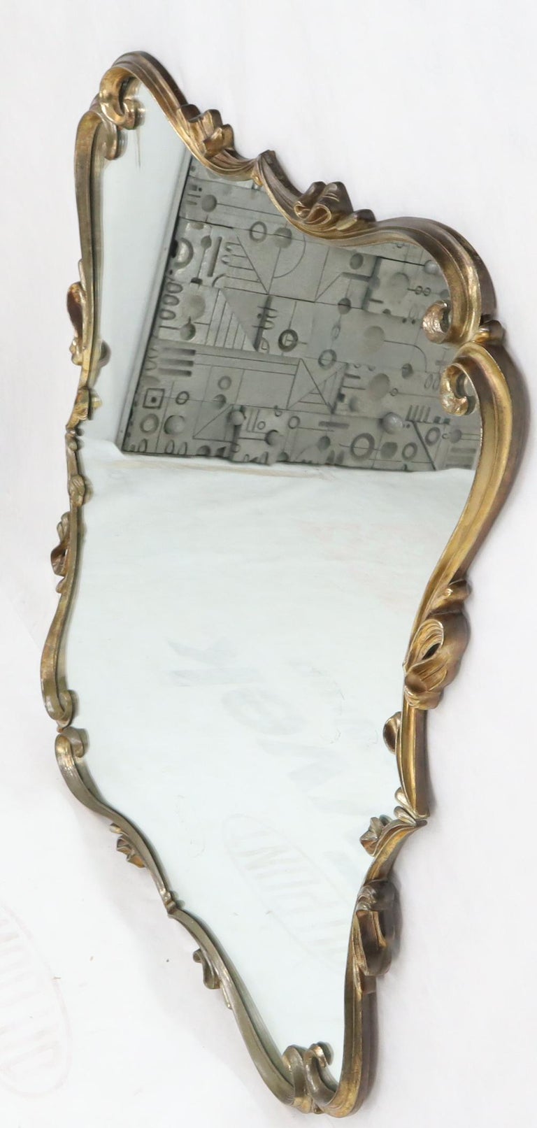 Large Cast Metal Silver Gilt Scroll Frame Mirror at 1stDibs | cast ...