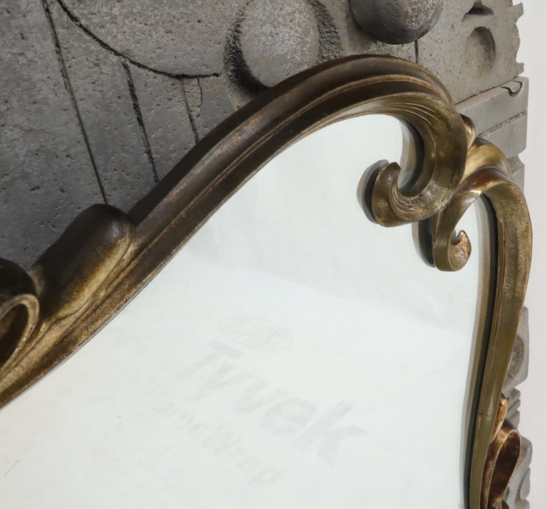 Large Cast Metal Silver Gilt Scroll Frame Mirror at 1stDibs | cast ...