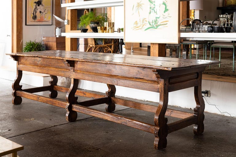 Large Mexican Wood Table For Sale at 1stDibs
