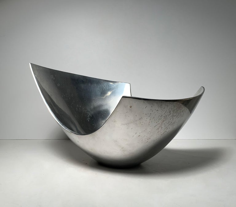 Large Michael Lax Polished Aluminum Bowl For Sale at 1stDibs