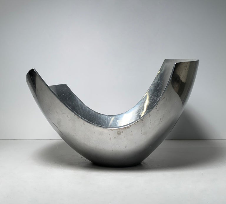 Large Michael Lax Polished Aluminum Bowl For Sale at 1stDibs
