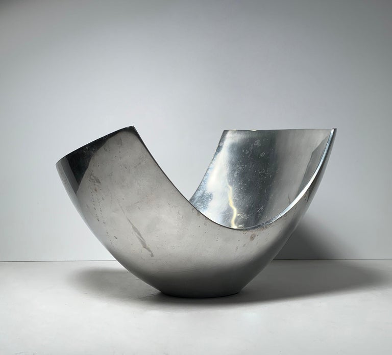 Large Michael Lax Polished Aluminum Bowl For Sale at 1stDibs