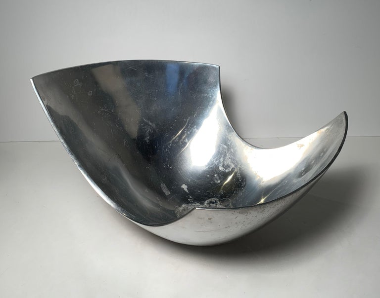 Large Michael Lax Polished Aluminum Bowl For Sale at 1stDibs