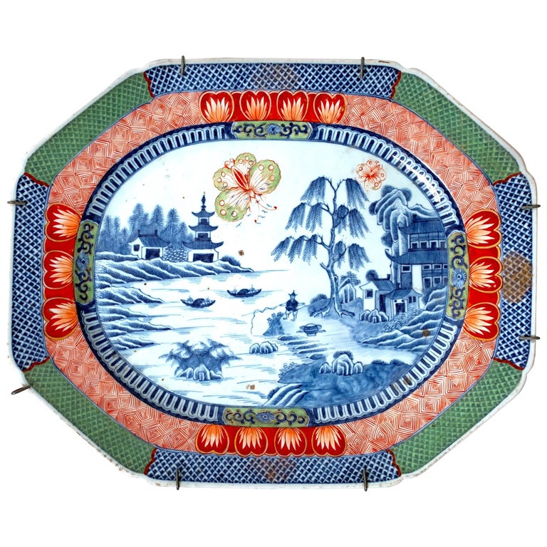 Large Mid-18th Century Chinese Export Porcelain Meat Platter For Sale ...