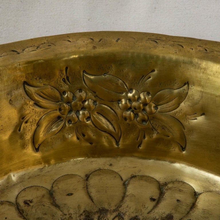 Large Mid-18th Century French Brass Repousse Church Offering Plate C ...