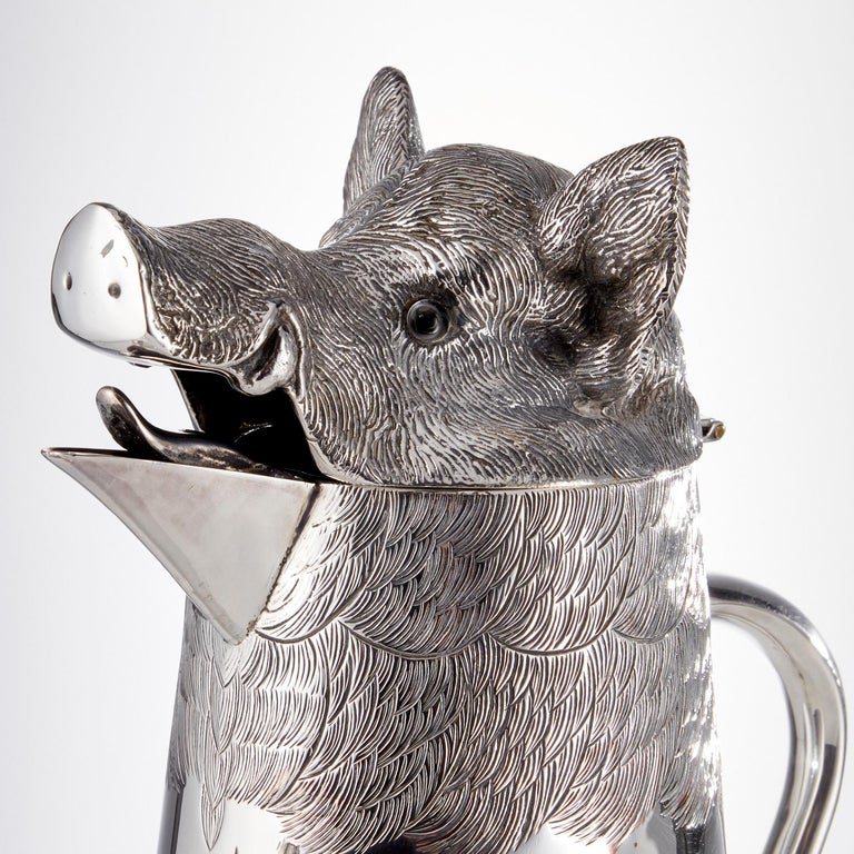 Large Mid 20th Century Boars Head Jug with Four Cups Circa 1960 For ...