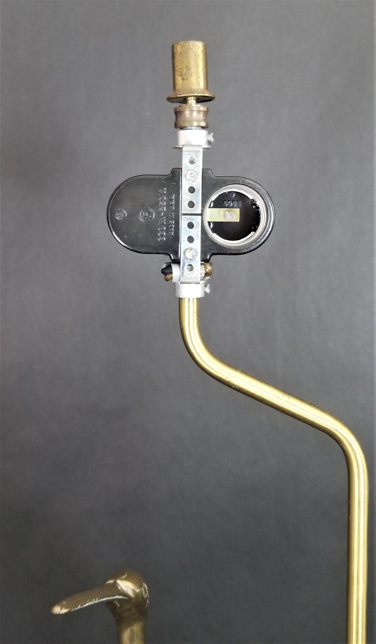 Large Midcentury Asian Chinoiserie Brass Cranes Table Lamp For Sale at ...