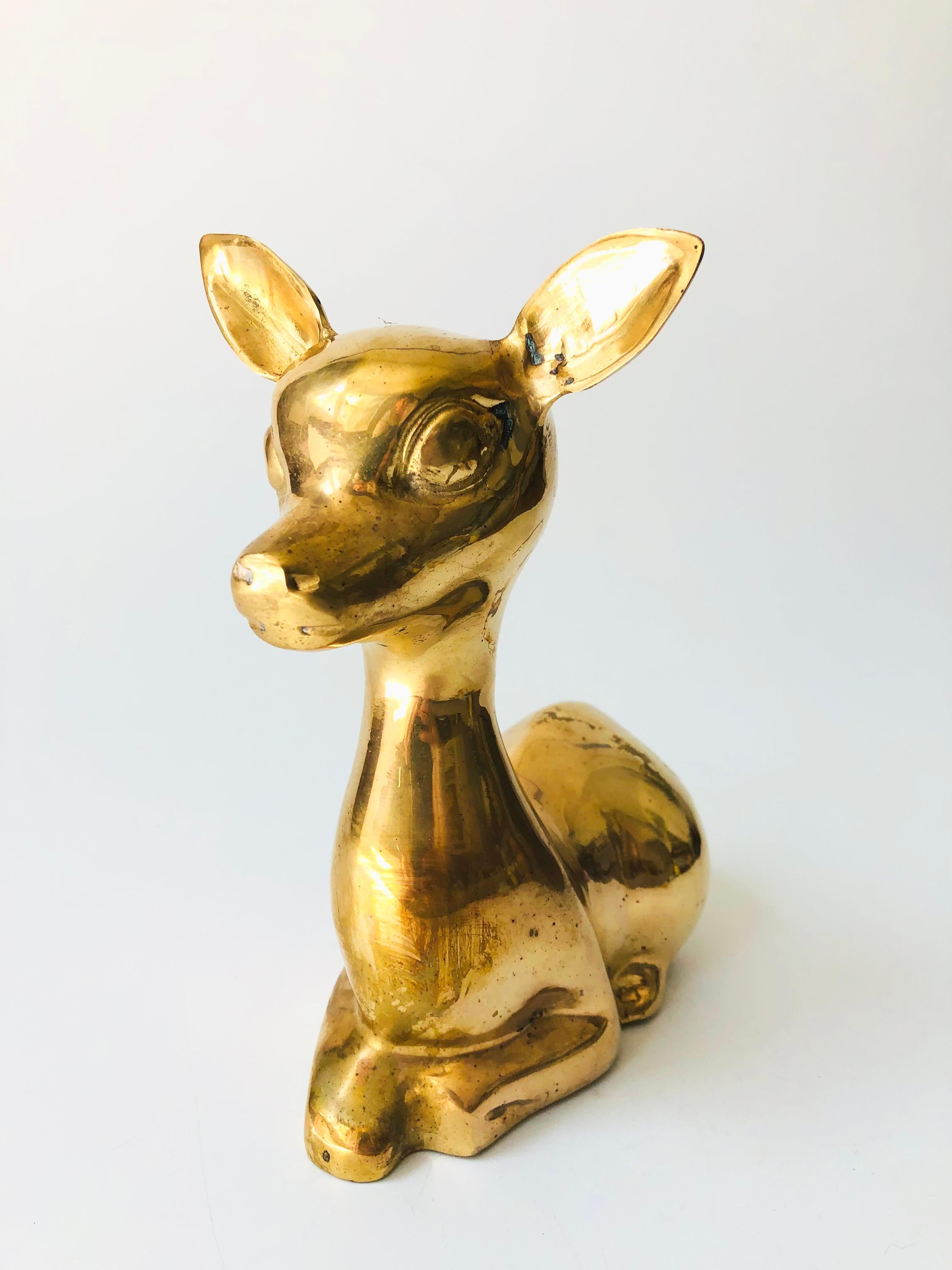 Large Mid-Century Brass Deer at 1stDibs