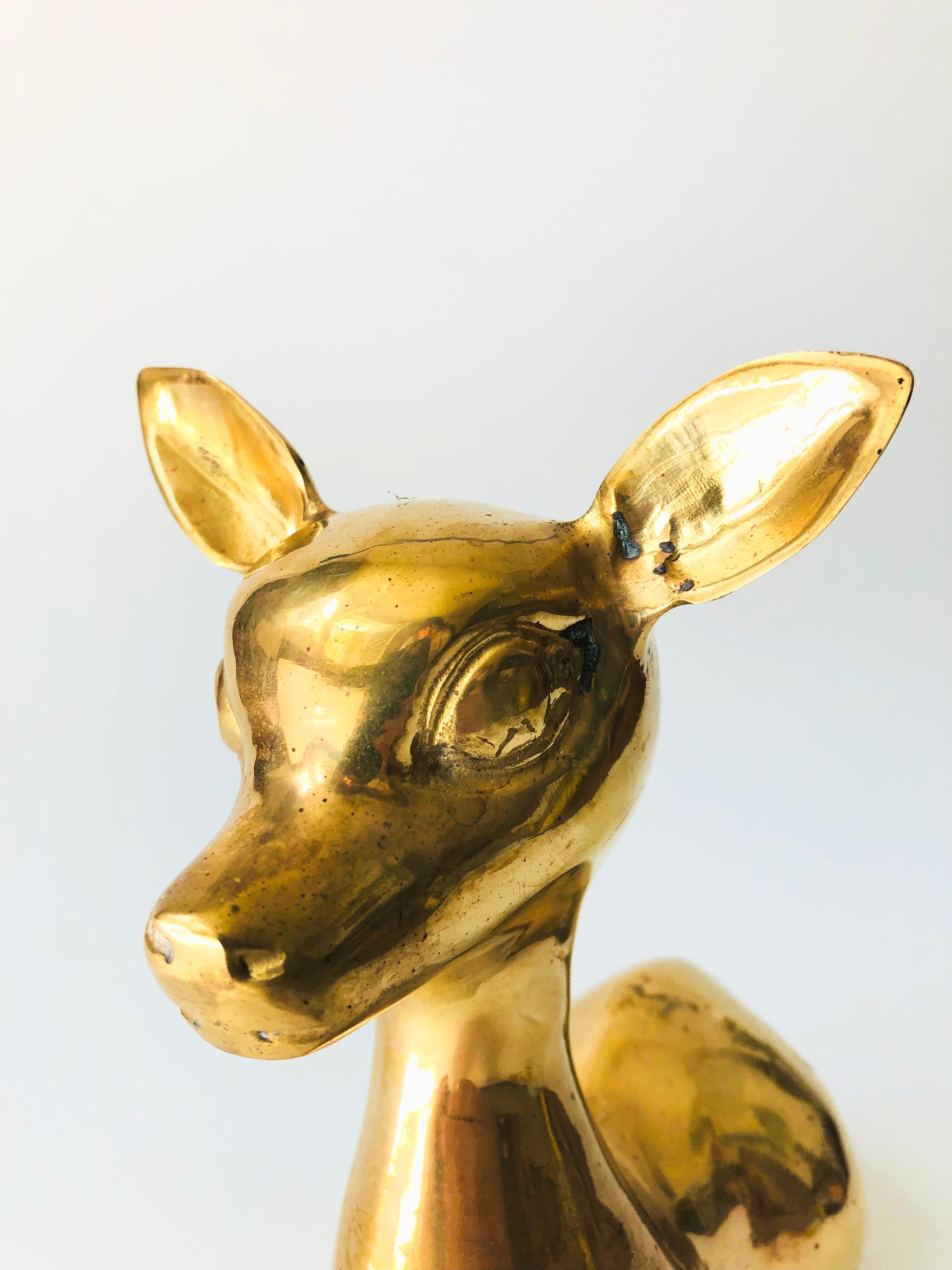 Large Mid-Century Brass Deer at 1stDibs