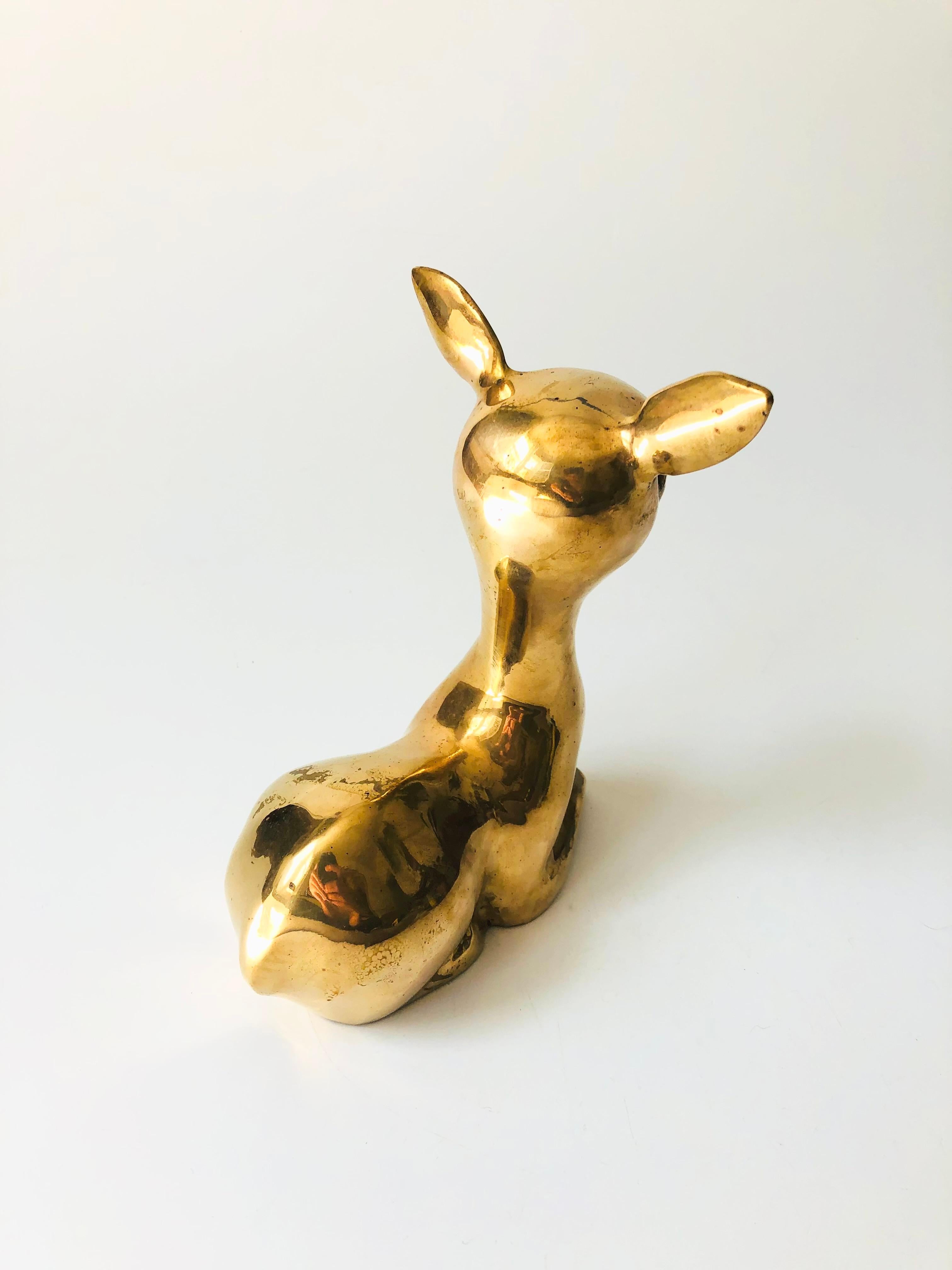 Large Mid-Century Brass Deer at 1stDibs