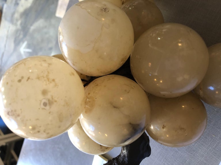 Large Mid Century Century Italian Cream Color Alabaster Grape Cluster ...