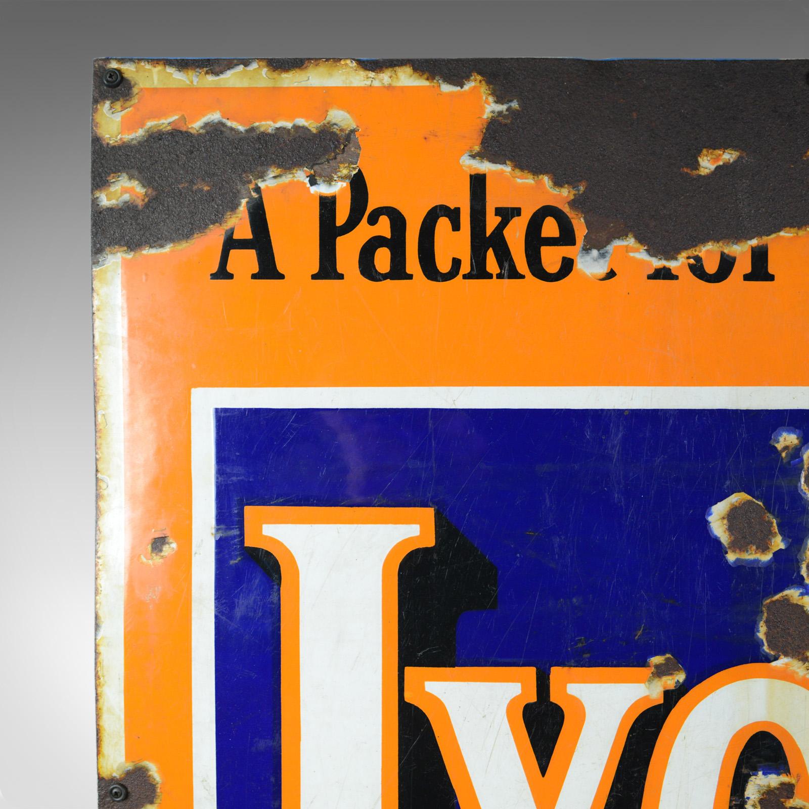 Large, Midcentury, Enamel Sign, English, Vintage, Lyons Tea ...