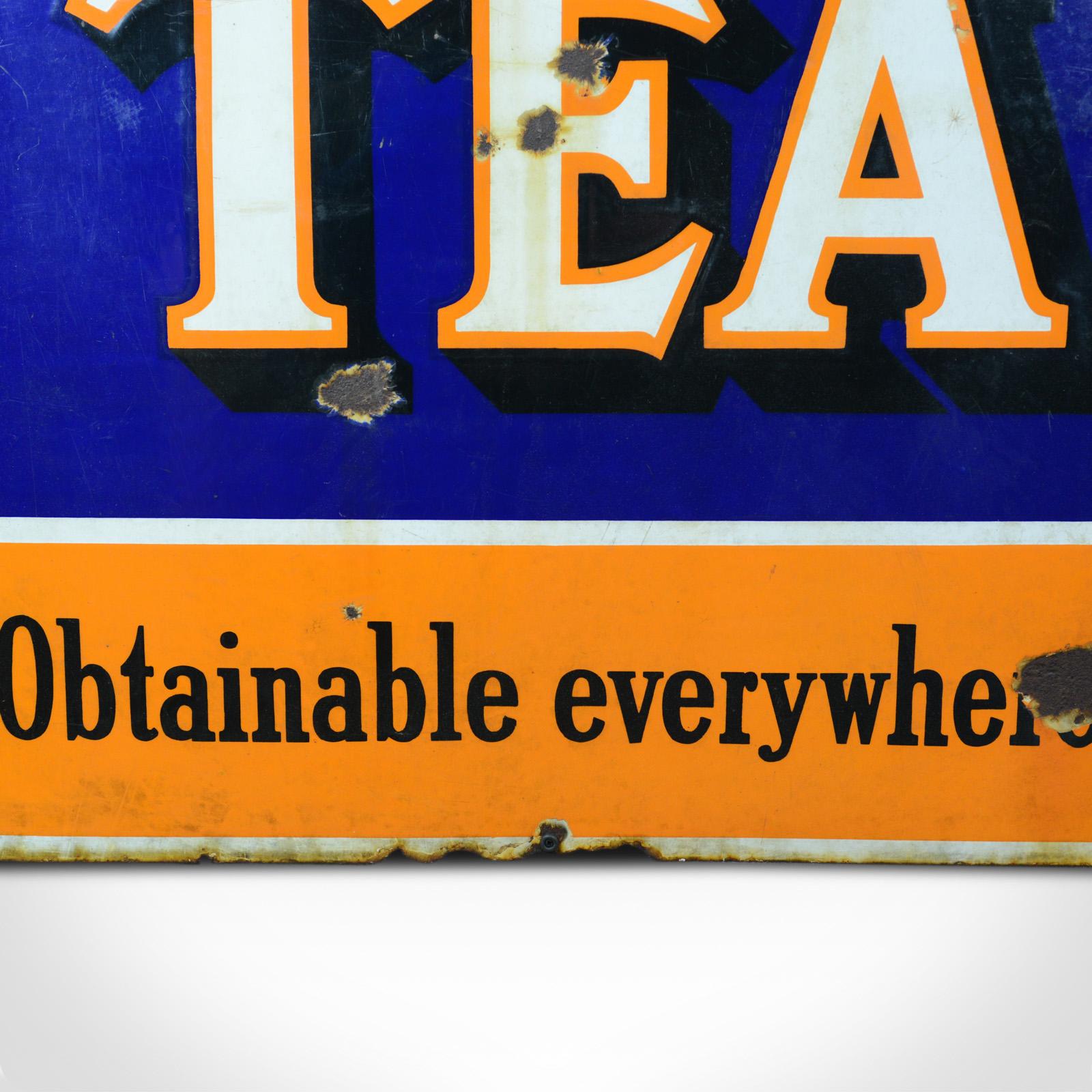 Large, Midcentury, Enamel Sign, English, Vintage, Lyons Tea ...