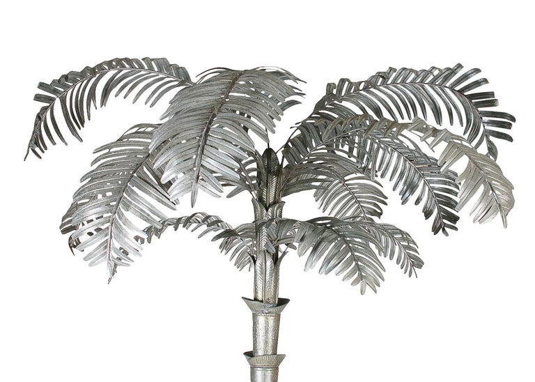 Large Midcentury Hollywood Regency Galvanized Decorative Palm Tree ...