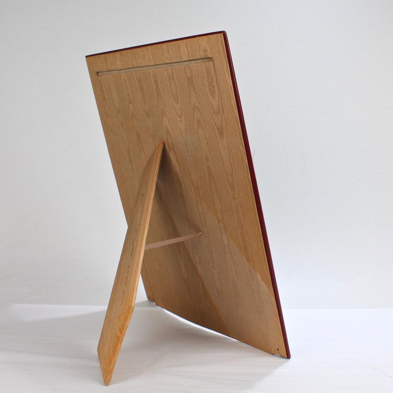 Large Midcentury Italian Burgundy Leather Easel Back Photo or Picture ...