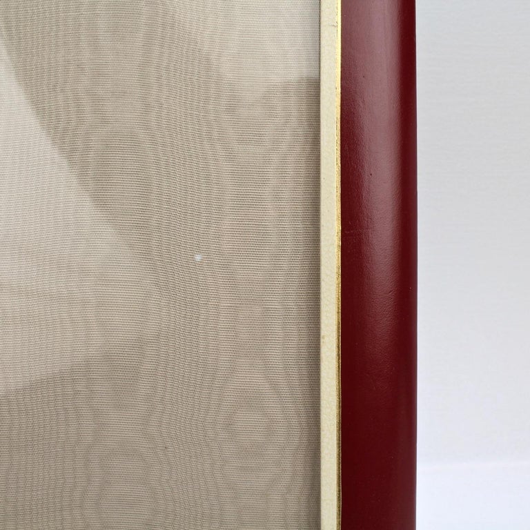 Large Midcentury Italian Burgundy Leather Easel Back Photo or Picture ...