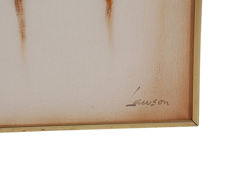 Large Mid-Century Modern Abstract Oil Painting on Canvas by Robert ...